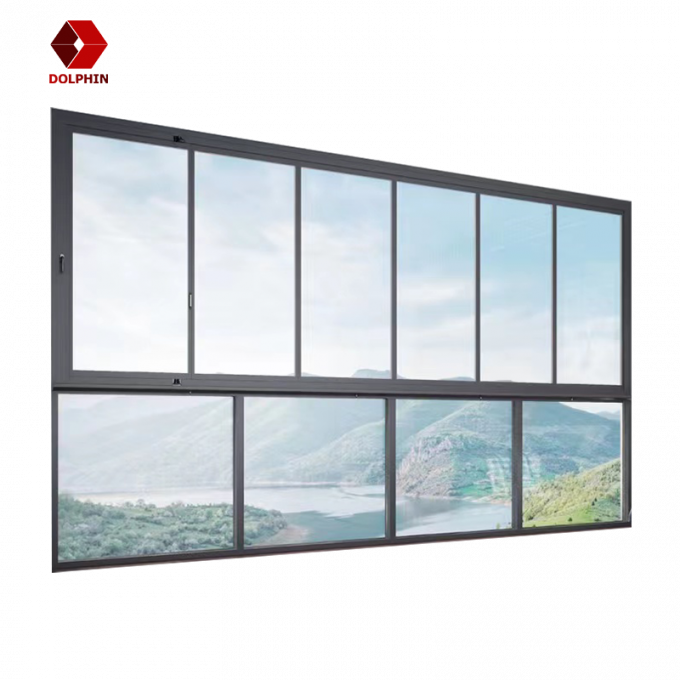 Modern 3 Rails Aluminum Door And Window Frames Thermal Break Sliding Panels